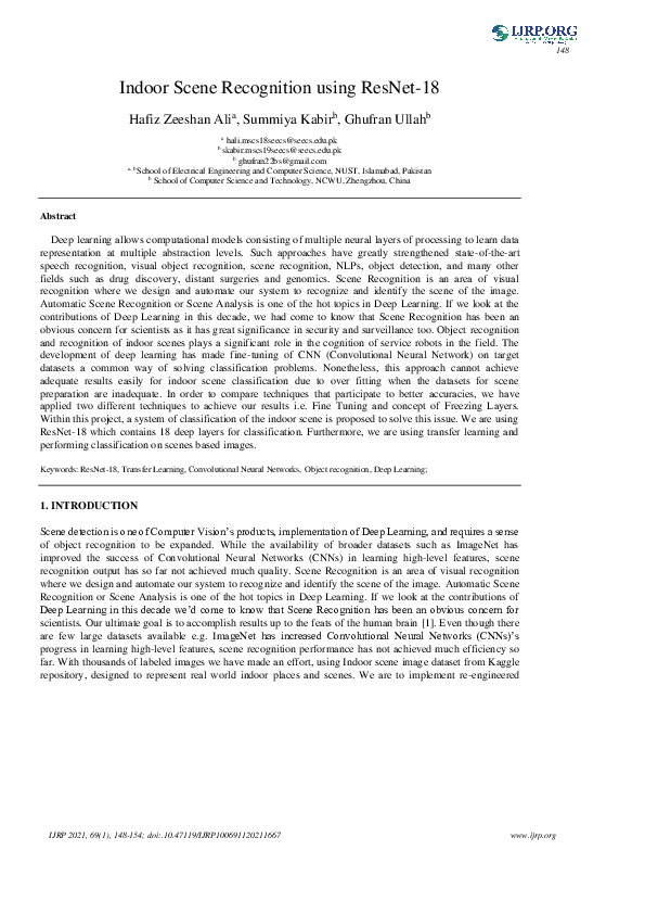 Pdf Indoor Scene Recognition Using Resnet 18
