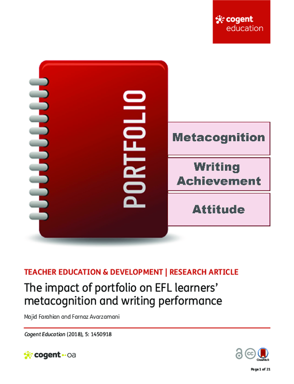 (PDF) The impact of portfolio on EFL learners’ metacognition and ... (PDF) The impact of portfolio on EFL learners’ metacognition and ...
