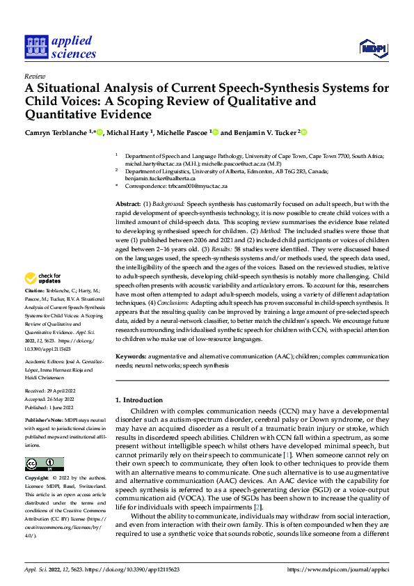 (PDF) A Situational Analysis of Current Speech-Synthesis Systems for ...