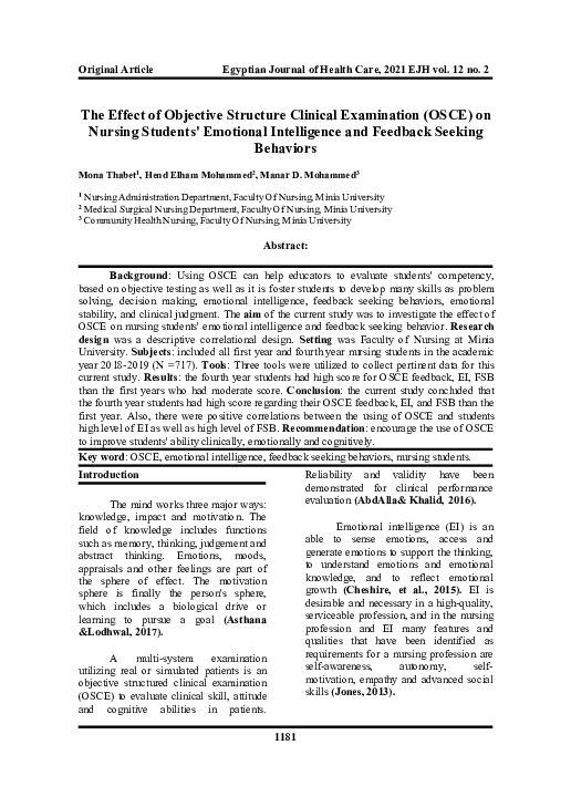 (PDF) The Effect of Objective Structure Clinical Examination (OSCE) on ...