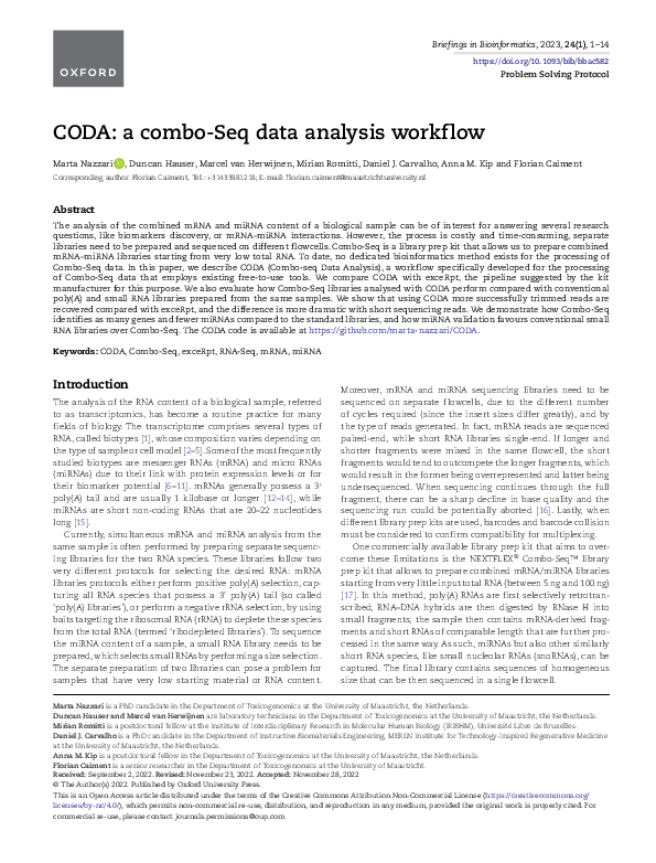 (PDF) CODA: a combo-Seq data analysis workflow