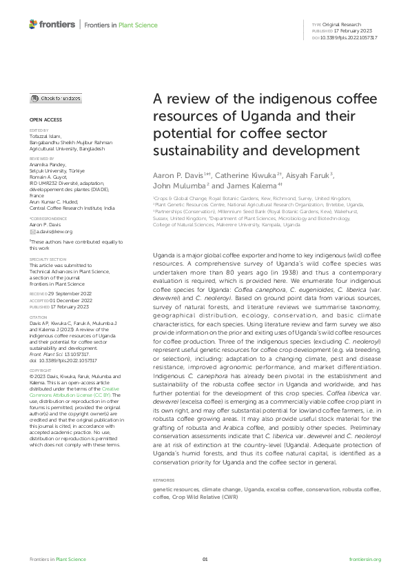 (PDF) A review of the indigenous coffee resources of Uganda and their ...