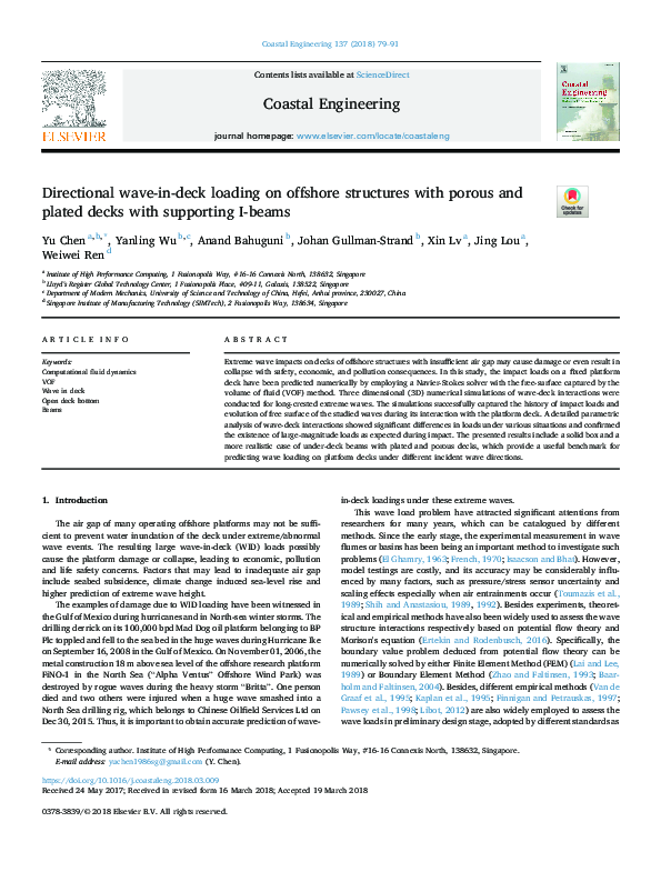 (PDF) Directional wave-in-deck loading on offshore structures with ...