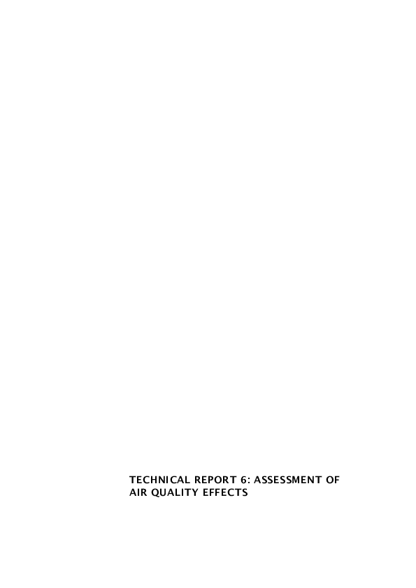 (PDF) Technical Report 6: Assessment of air quality effects