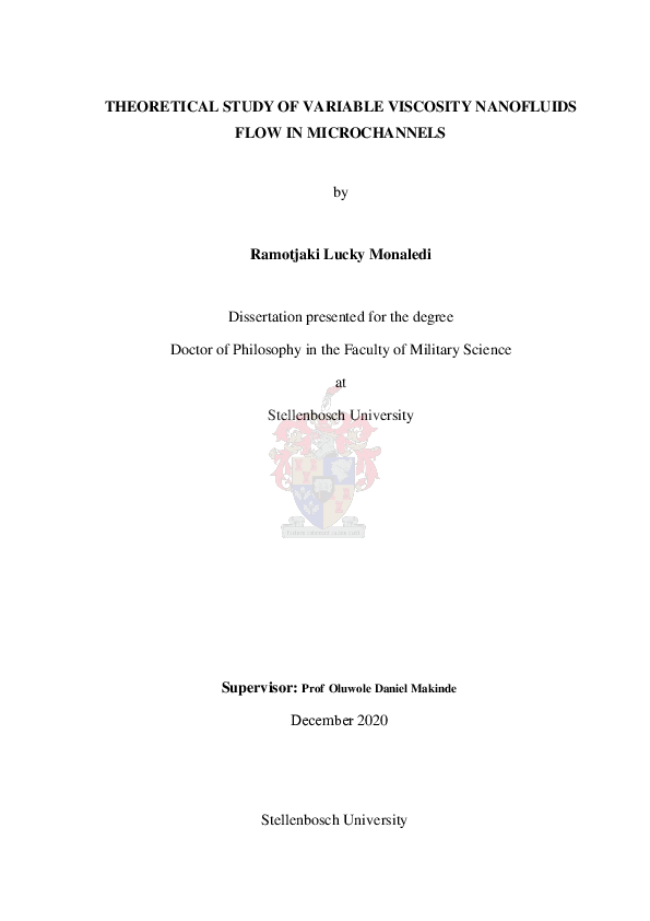 (PDF) Theoretical study of variable viscosity nanofluids flow in ...