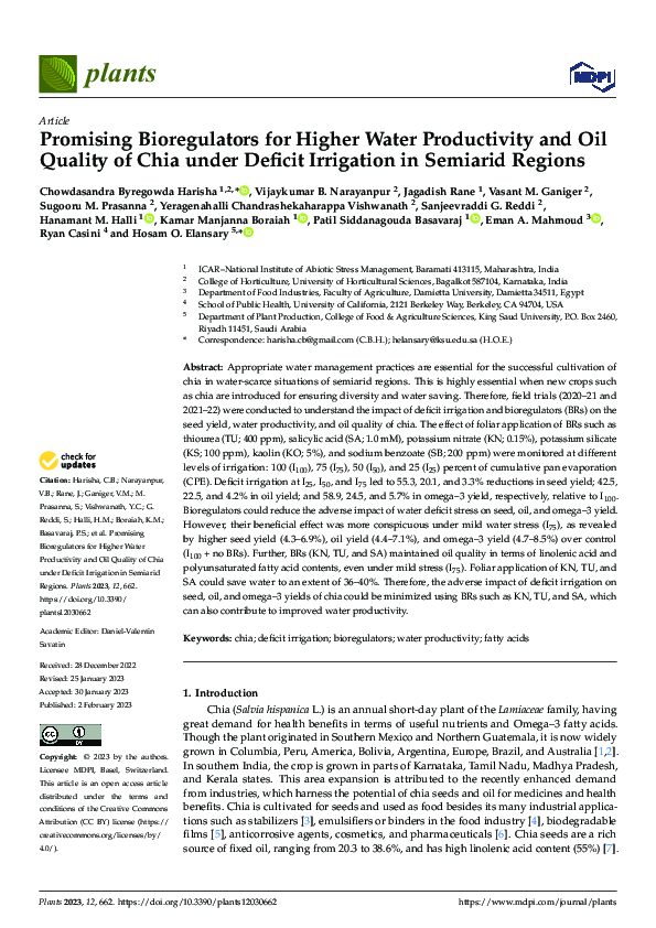 (PDF) Promising Bioregulators for Higher Water Productivity and Oil ...