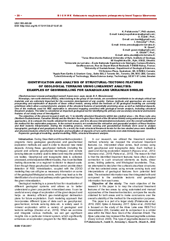 (PDF) Identification and Analysis of Structural-Tectonic Features of ...