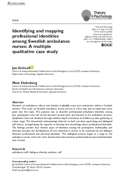 (PDF) Identifying and mapping professional identities among Swedish ...