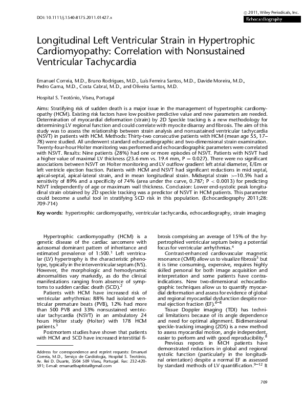 (PDF) Longitudinal Left Ventricular Strain in Hypertrophic ...