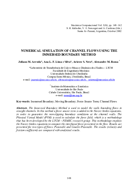 (PDF) Channel Flow Simulations via Immersed Boundary