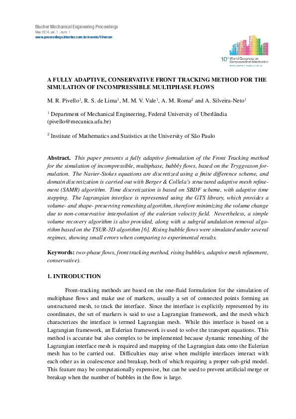 (PDF) A Fully Adaptive, Conservative Front Tracking Method for the Simulation of Incompressible ...