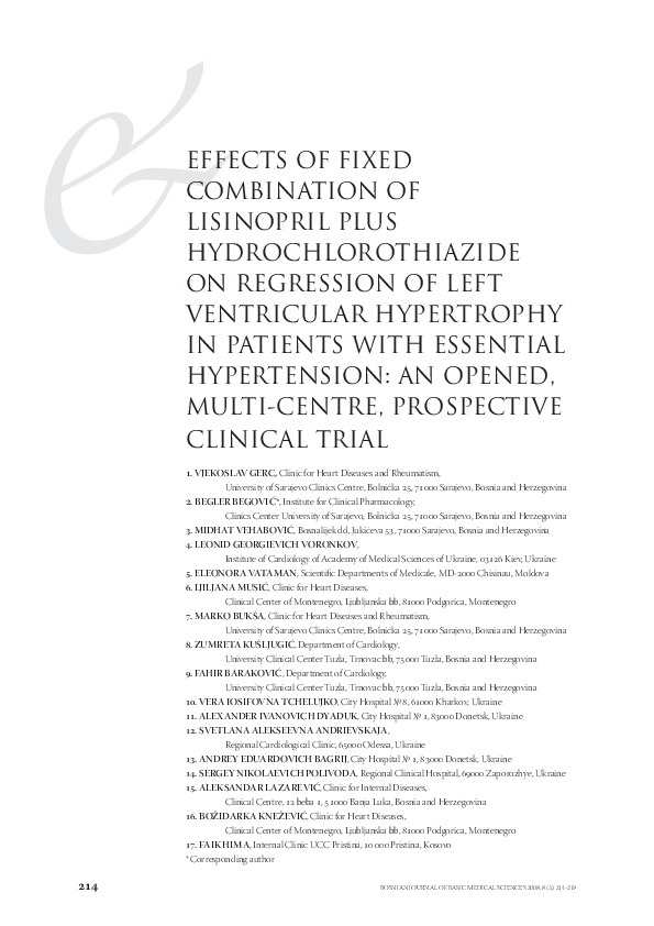 (PDF) Effects of fixed combination of lisinopril plus ...