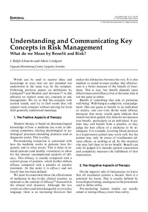 (PDF) Understanding and Communicating Key Concepts in Risk Management