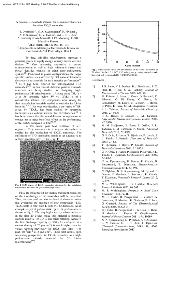 (PDF) A Potential 3D Cathode Material for Li-Ion Microbatteries Based ...