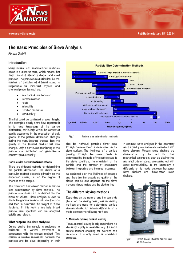 (PDF) The Basic Principles of Sieve Analysis