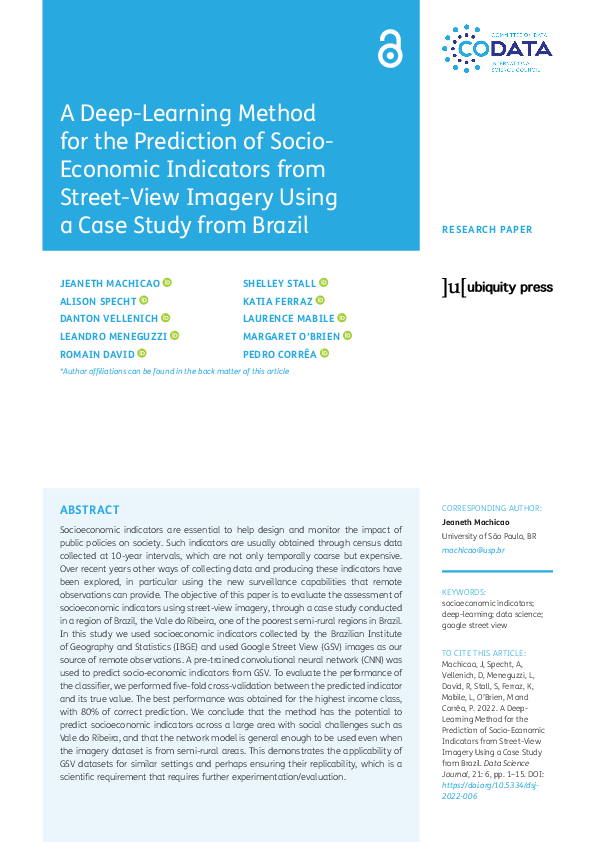 (PDF) A Deep-Learning Method for the Prediction of Socio-Economic ...