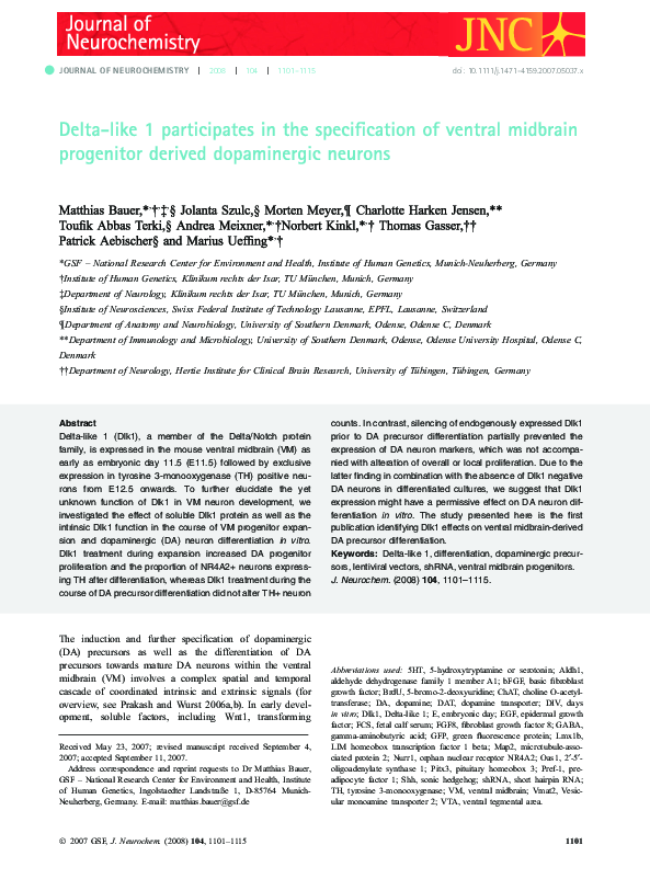 (PDF) Delta-like 1 participates in the specification of ventral ...