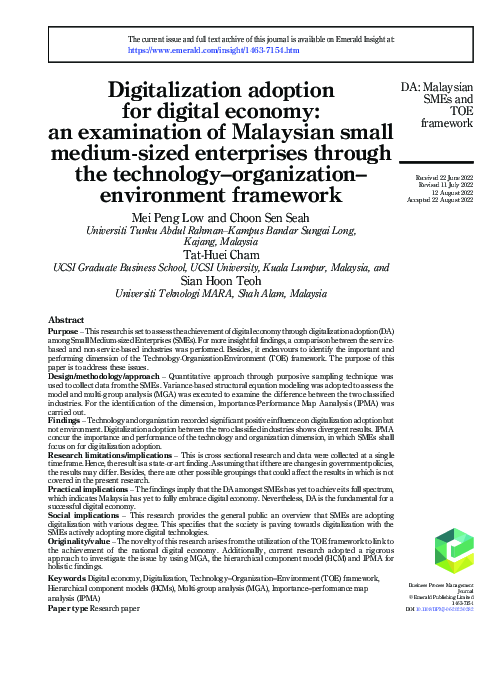 (PDF) Digitalization adoption for digital economy: an examination of ...