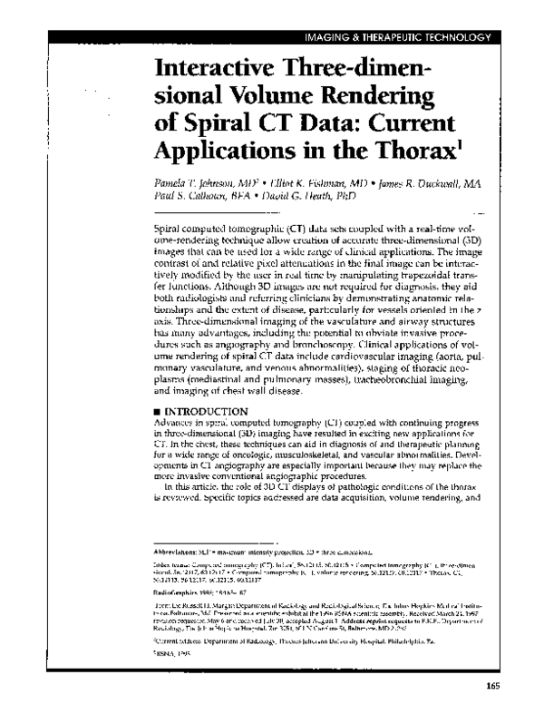 (PDF) Interactive three-dimensional volume rendering of spiral CT data: current applications in ...