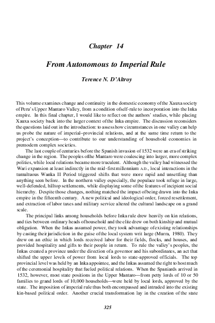 (PDF) From Autonomous to Imperial Rule