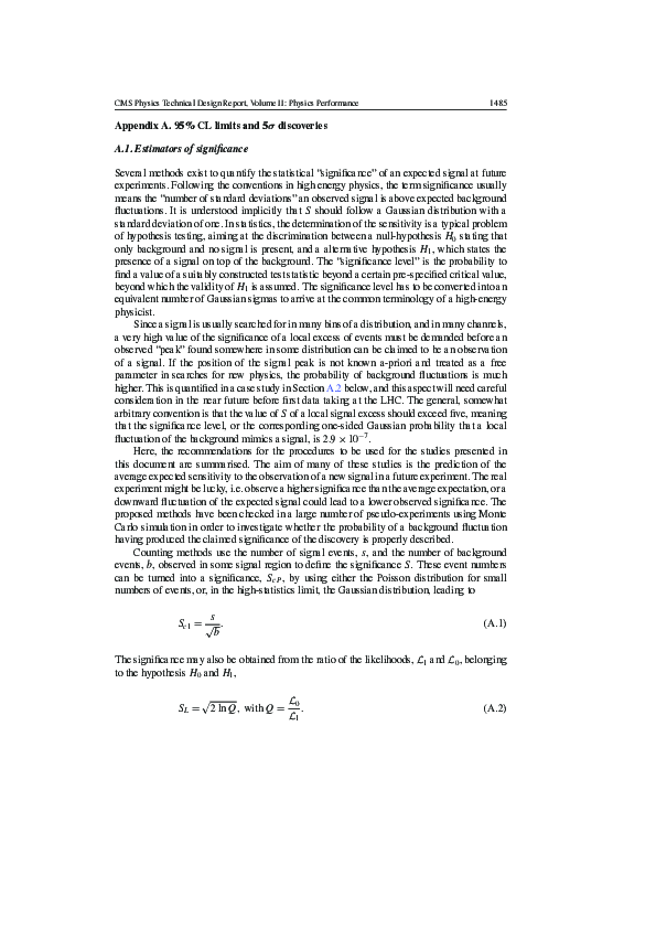 (PDF) CMS Physics Technical Design Report, Volume II: Physics Performance