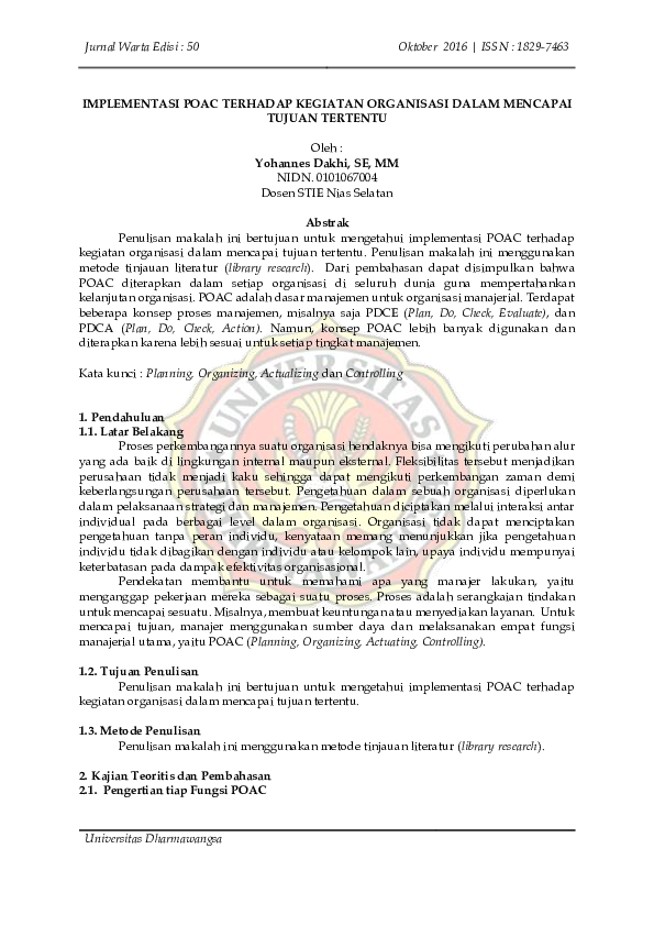 (PDF) Implementasi Poac terhadap Kegiatan Organisasi dalam Mencapai ...