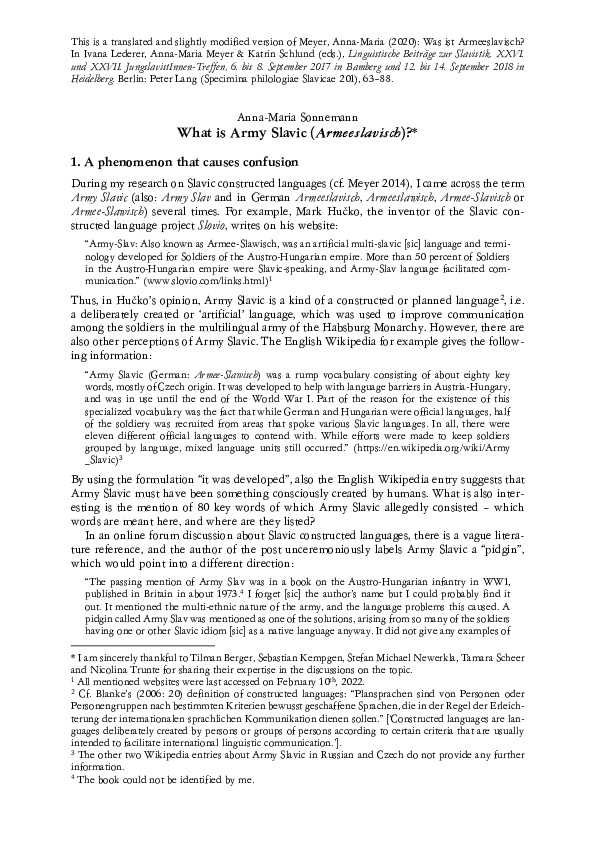 (PDF) What is Army Slavic (Armeeslavisch)?