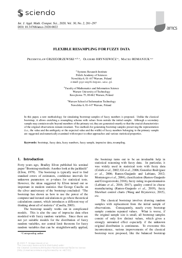 (PDF) Flexible resampling for fuzzy data