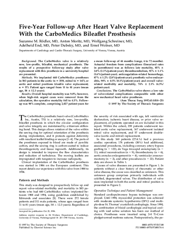 (PDF) Five-Year Follow-up After Heart Valve Replacement With the ...