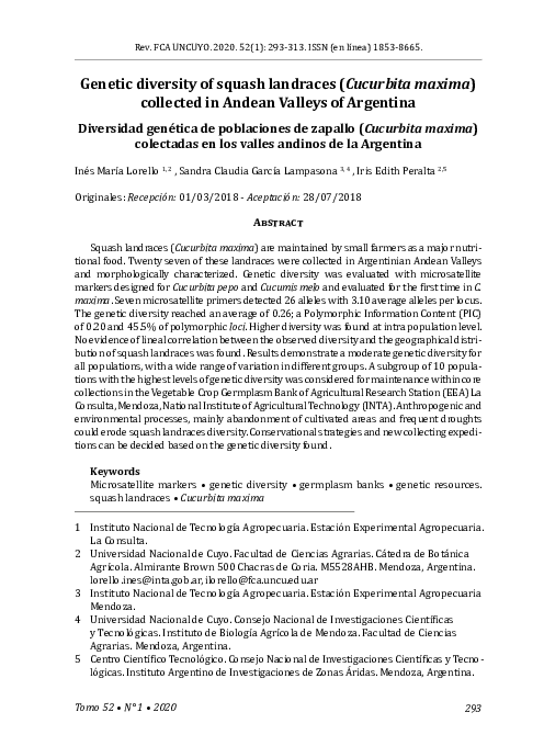 (PDF) Genetic diversity of squash landraces (Cucurbita maxima ...