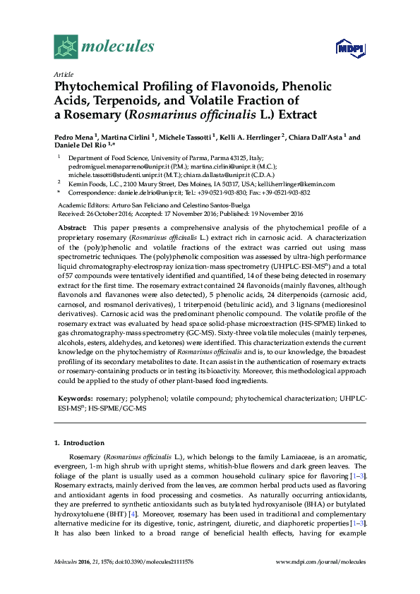 (PDF) Phytochemical Profiling of Flavonoids, Phenolic Acids, Terpenoids, and Volatile Fraction ...