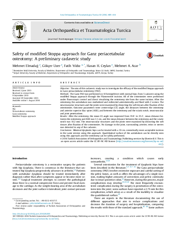 (PDF) The safety of the modified Stoppa approach for the Ganz ...