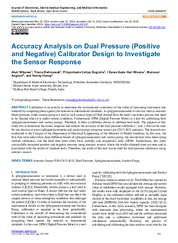 (PDF) Accuracy Analysis on Dual Pressure (Positive and Negative ...