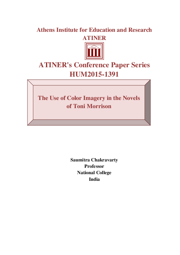 (PDF) The Use of Color Imagery in the Novels of Toni Morrison