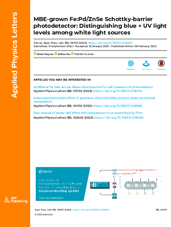 (PDF) MBE-grown Fe:Pd/ZnSe Schottky-barrier photodetector ...