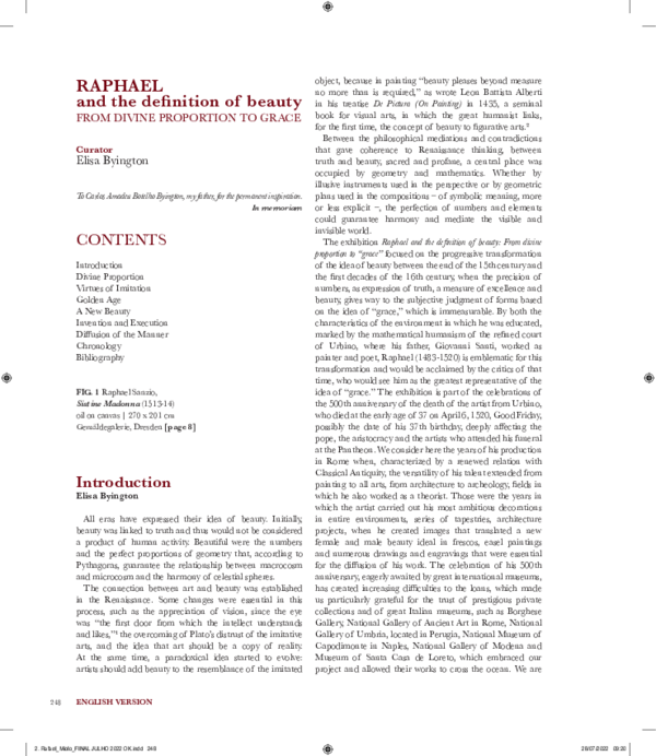 (PDF) Introduction. Raphael and the definition of beauty. From Divine Proportion to Grace, SESI ...