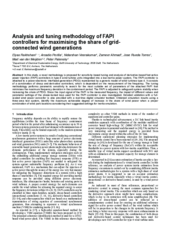 (PDF) Analysis and tuning methodology of FAPI controllers for maximising the share of grid ...
