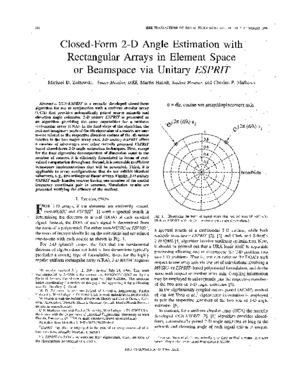 (PDF) Closed-form 2-D angle estimation with rectangular arrays in ...