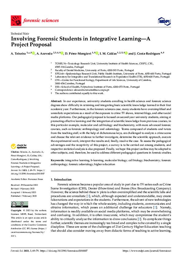 (PDF) Involving Forensic Students in Integrative Learning—A Project ...
