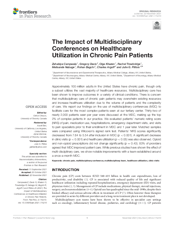 (PDF) The Impact of Multidisciplinary Conferences on Healthcare ...