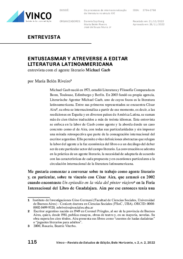 (PDF) Entusiasmar y atraverse a editar Literatura latinoamericana ...