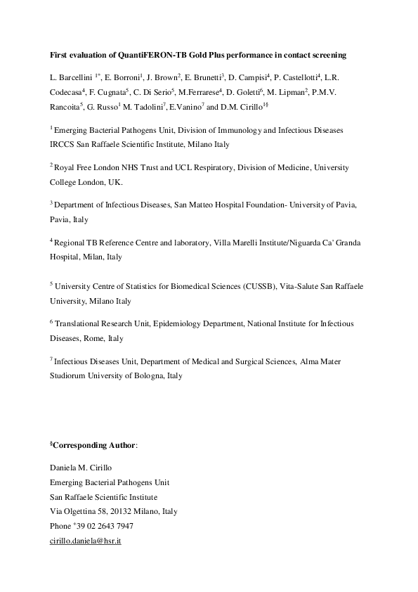 (PDF) First evaluation of QuantiFERON-TB Gold Plus performance in ...