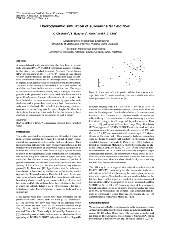 (PDF) Hydrodynamic simulation of submarine far field flow