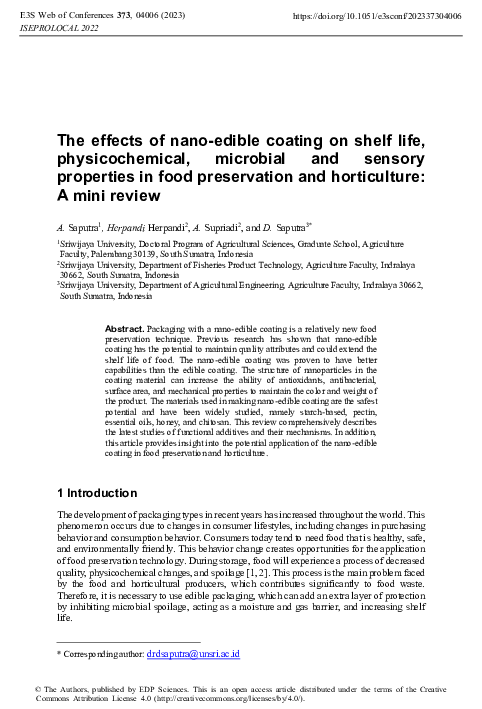 (PDF) The effects of nano-edible coating on shelf life, physicochemical ...