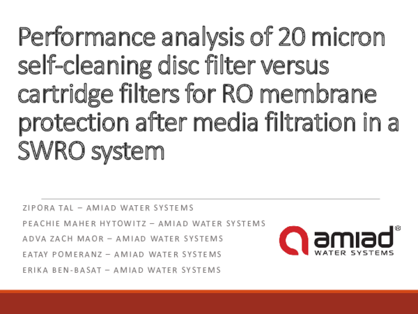 (PDF) Performance Analysis of 20 Micron Self-cleaning Disc Filter ...