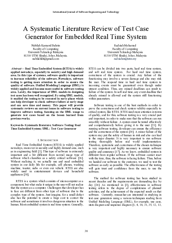(PDF) A Systematic Literature Review of Test Case Generator for ...