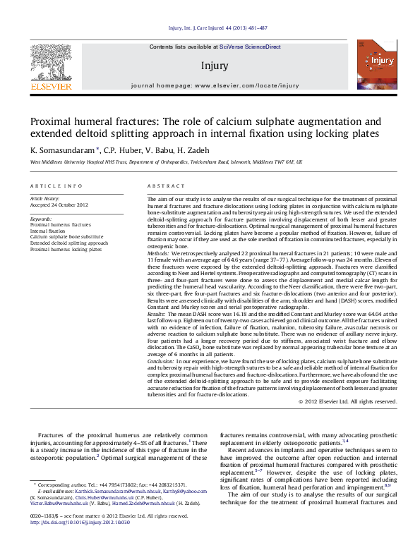 (PDF) Internal Fixation of 4-Part Proximal Humerus Fractures and ...