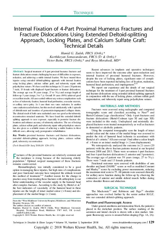 (PDF) Internal Fixation of 4-Part Proximal Humerus Fractures and ...
