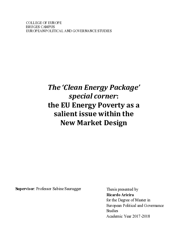 (PDF) The ‘Clean Energy Package’ special corner: the EU Energy Poverty ...