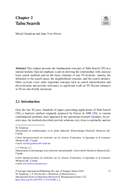 (PDF) Tabu Search